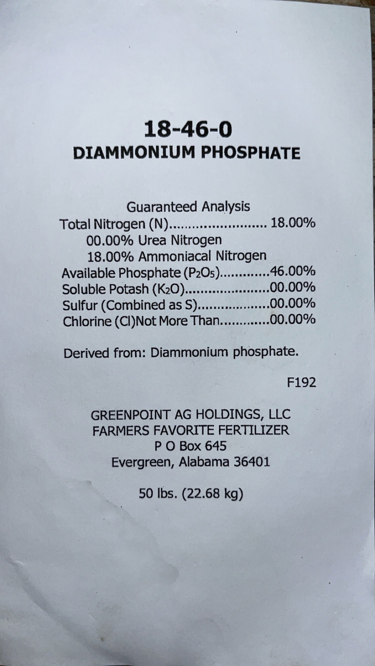 18-46-00 DAP AG – Riverside Feed and Seed
